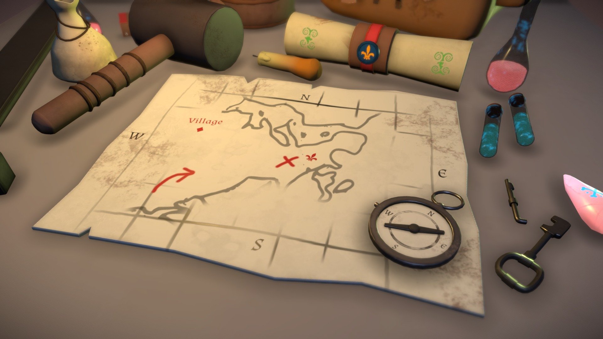 Stylized Adventure Pack - Download Free 3D model by Big guy (@andrej ...