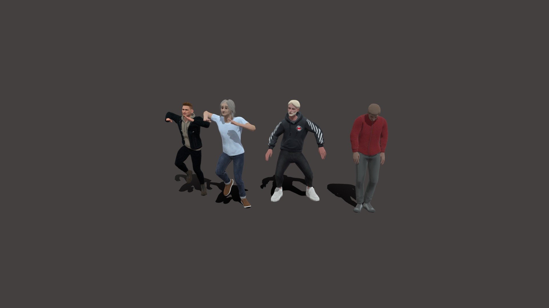 4 Characters 3D Comparatif- Hip Hop - Download Free 3D model by TG13730 ...