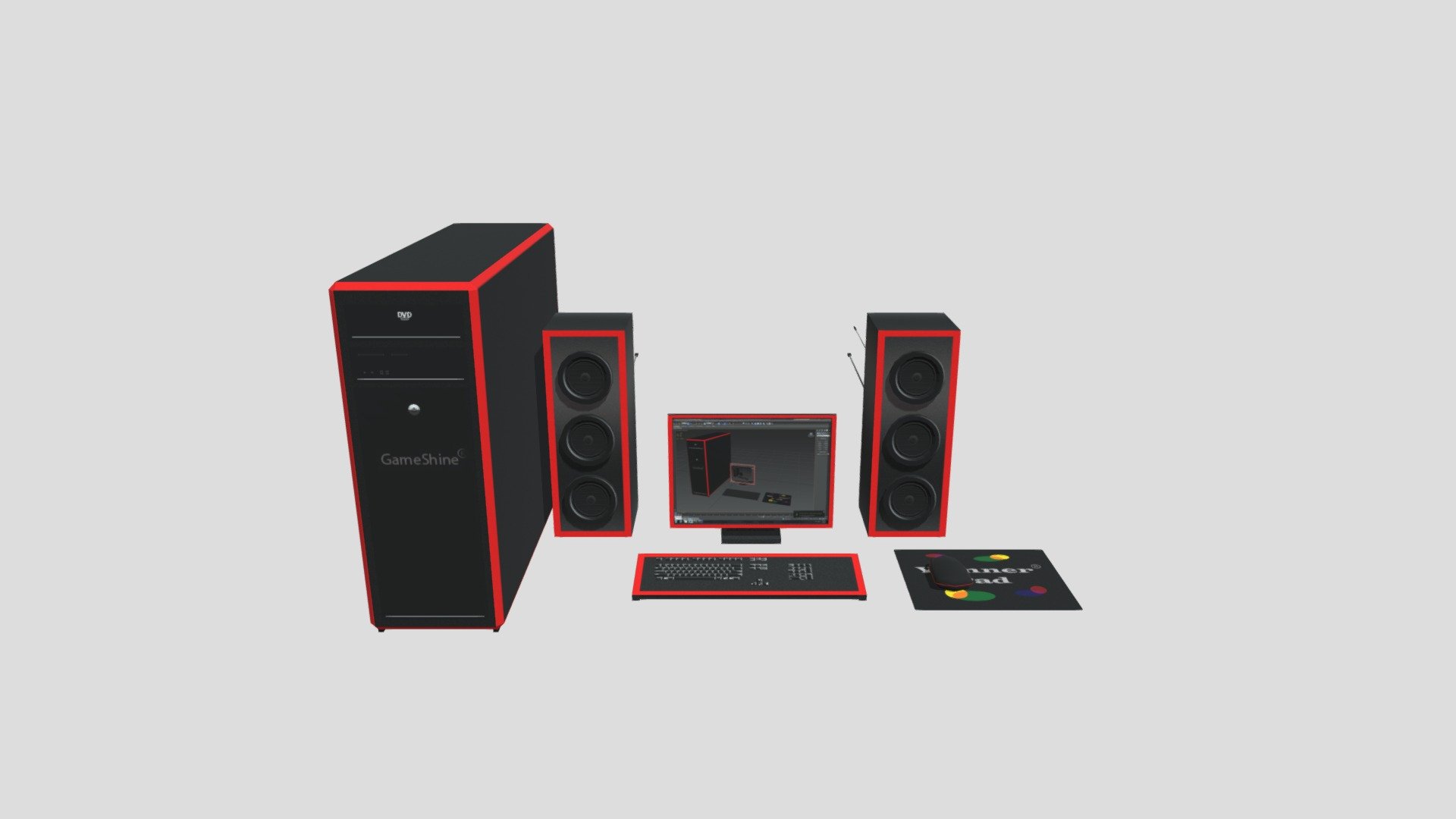 Low Poly Computer Set Up - 3D model by Forwardnow27 [0e1e9b9] - Sketchfab
