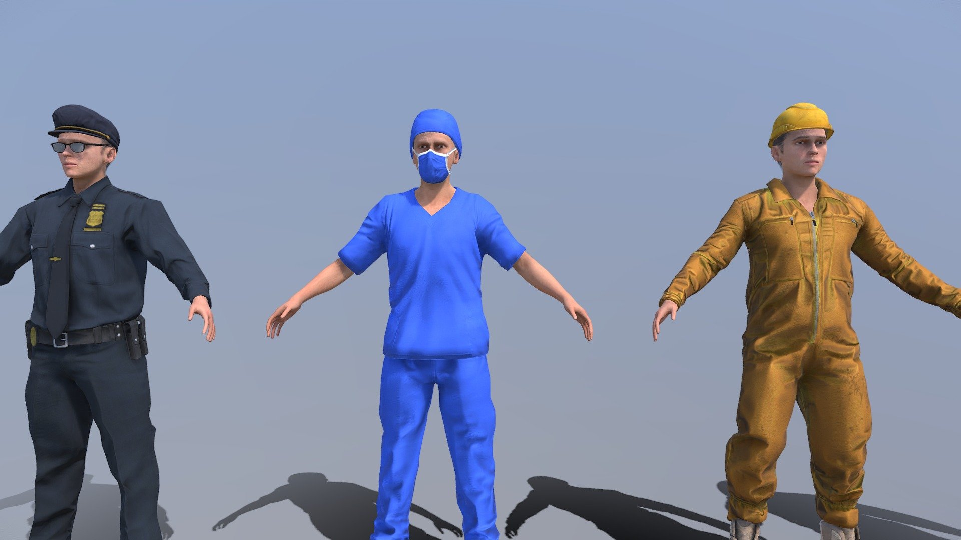 Professional Characters Bundle (4 characters) - 3D model by Daniel GoE ...