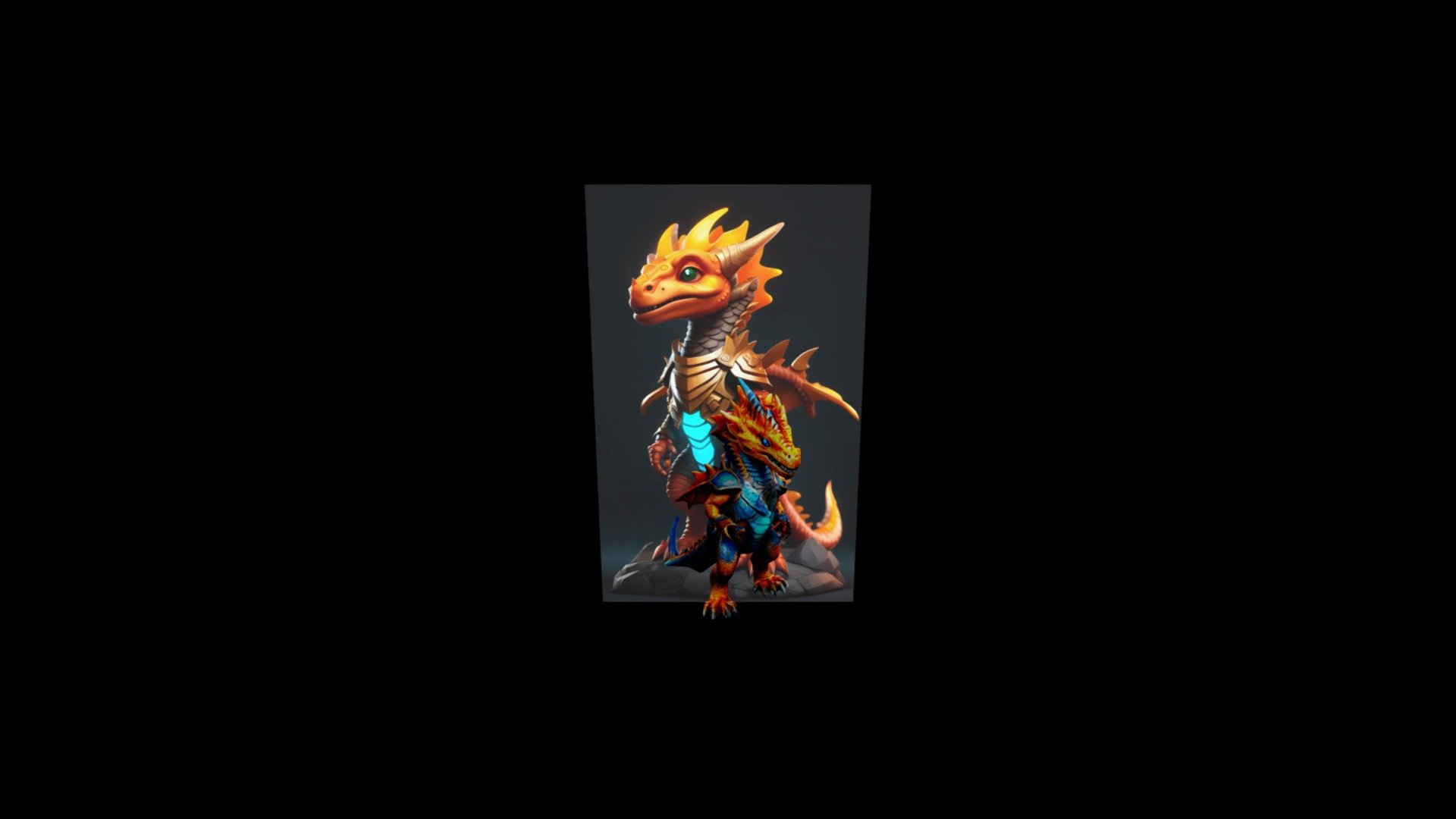 Orange Dragon in Armor An orange dragon is st - Download Free 3D model ...