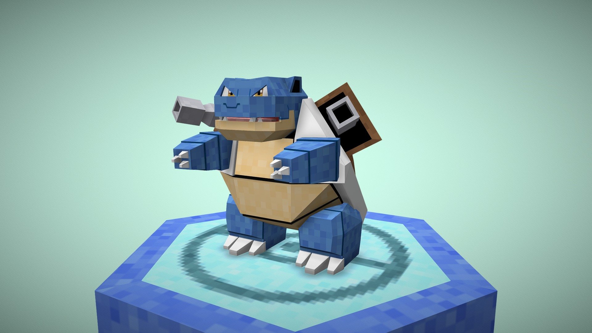 #009 Blastoise - 3D model by joshua_MDA [0e3590b] - Sketchfab