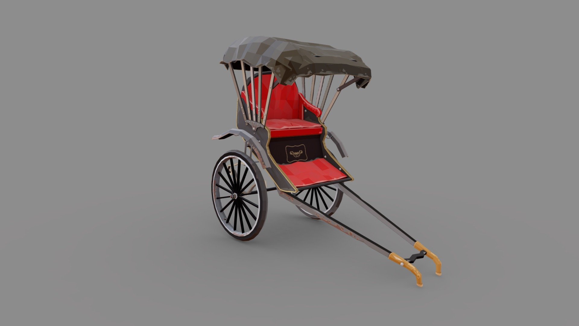 Old Colonial Rickshaw | LowPoly - Buy Royalty Free 3D model by Render ...