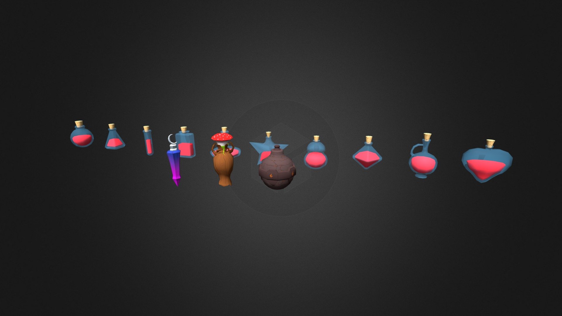 Low-poly Potions Pack - 3D model by Léon Maurice (@Silveraze) [0e4c109 ...