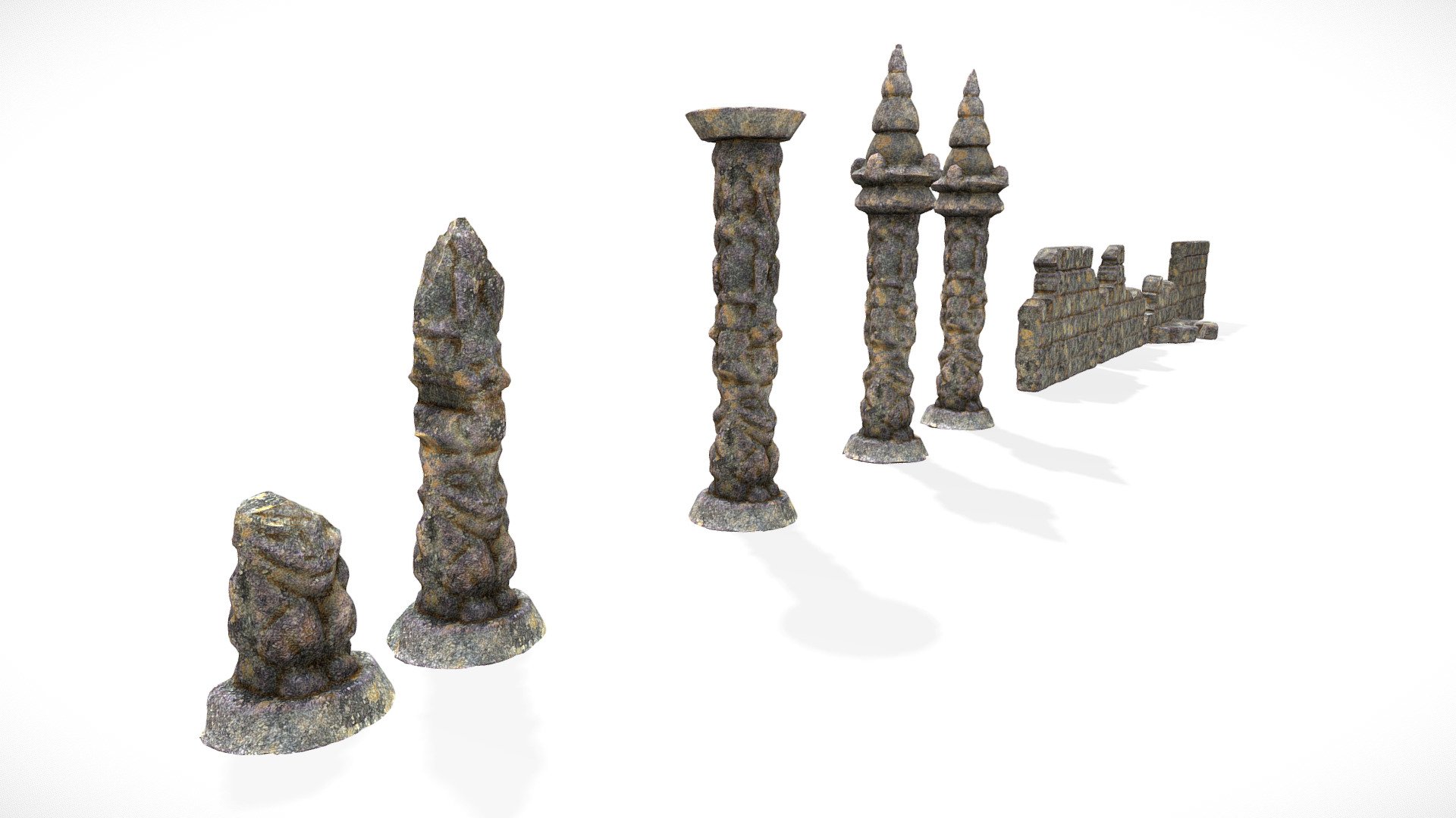 Castle Ruin Elements - Buy Royalty Free 3D model by Lucid Dreams ...