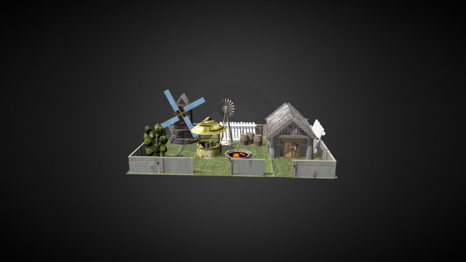 The Factory Medieval Windmill Farm House - 3D model by tnugessur ...