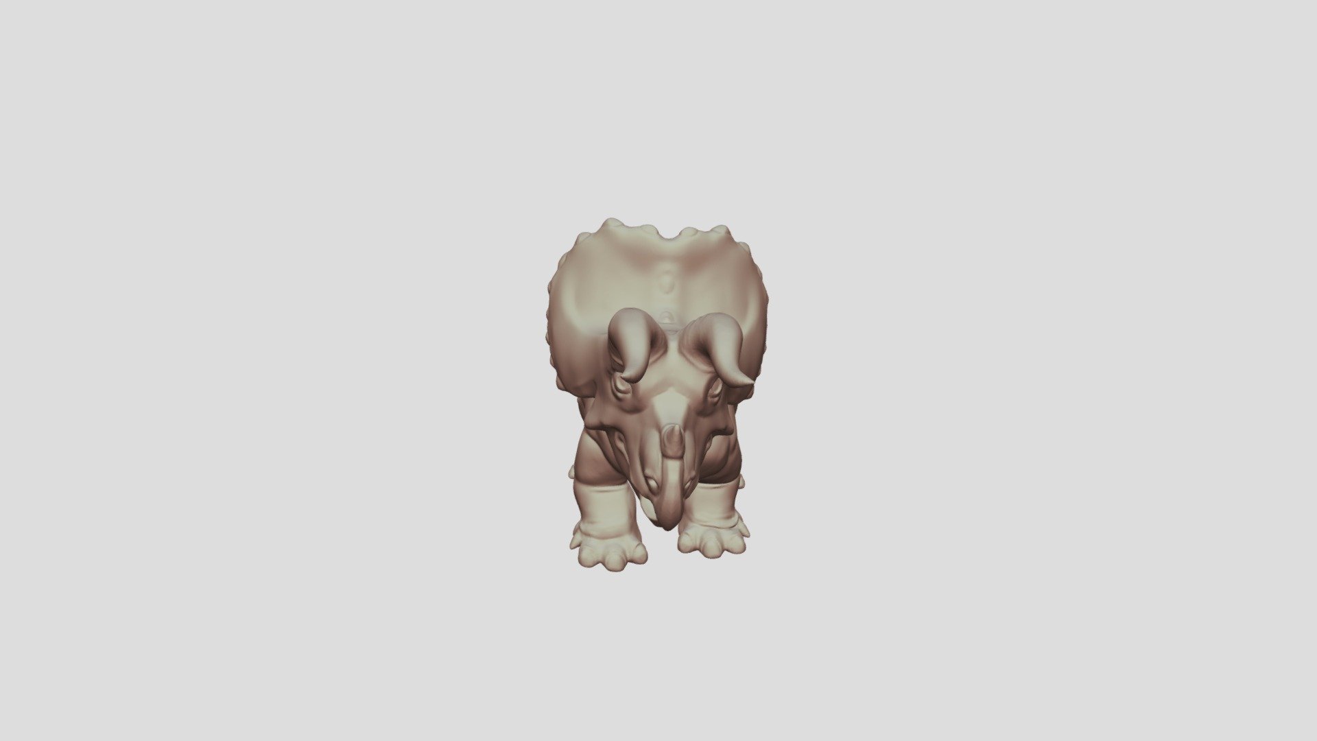 Trisha the Triceratops_cartoon 3Dprintable Mini - 3D model by kuzim ...