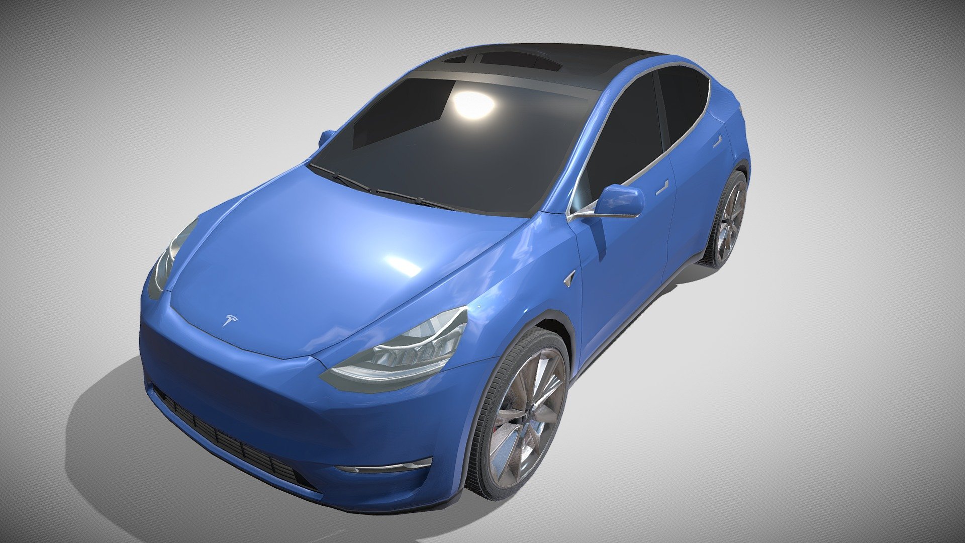 Tesla Model Y RWD Blue with chassis - Buy Royalty Free 3D model by ...