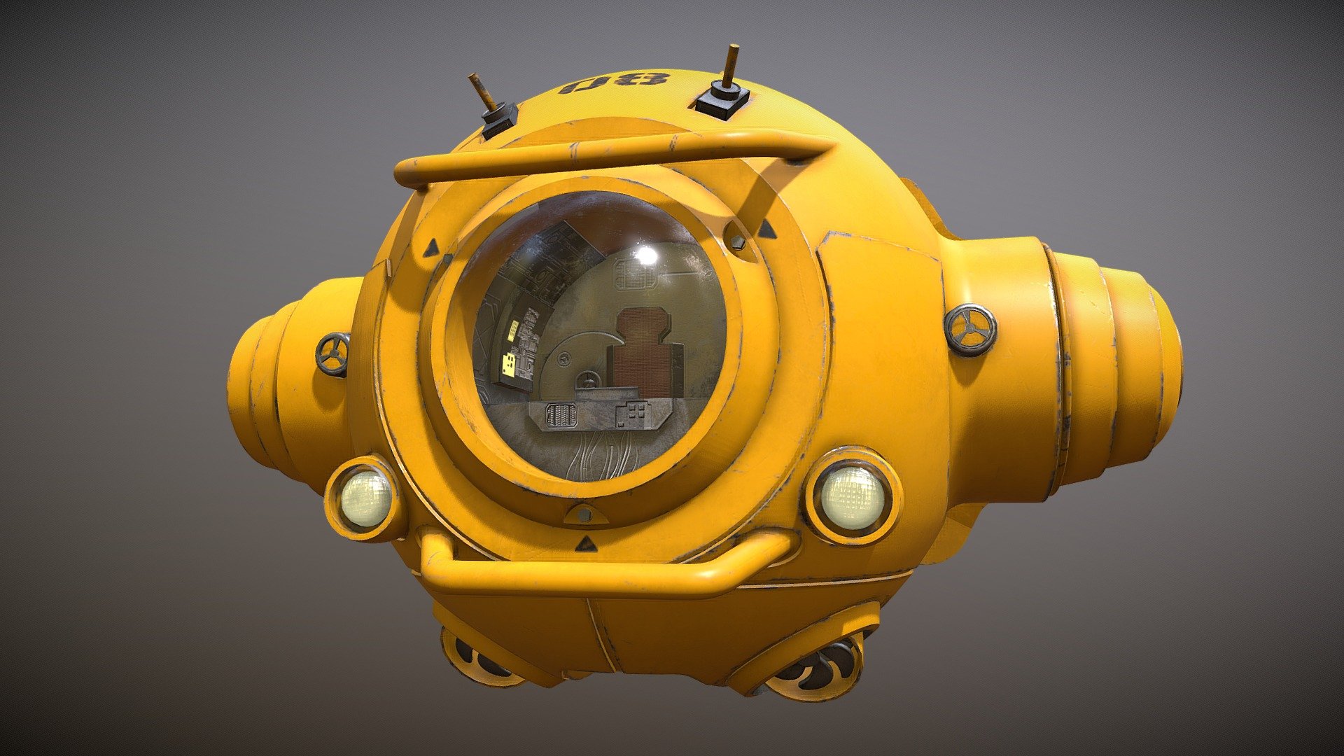 Mini submarine - 3D model by IrisProcess [0e60a62] - Sketchfab