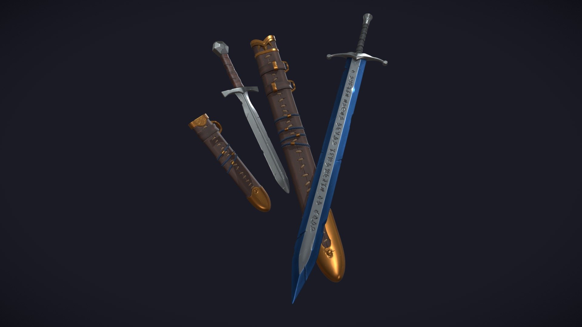 DS - Sword and Dagger - Download Free 3D model by Jonathan Steylaerts ...