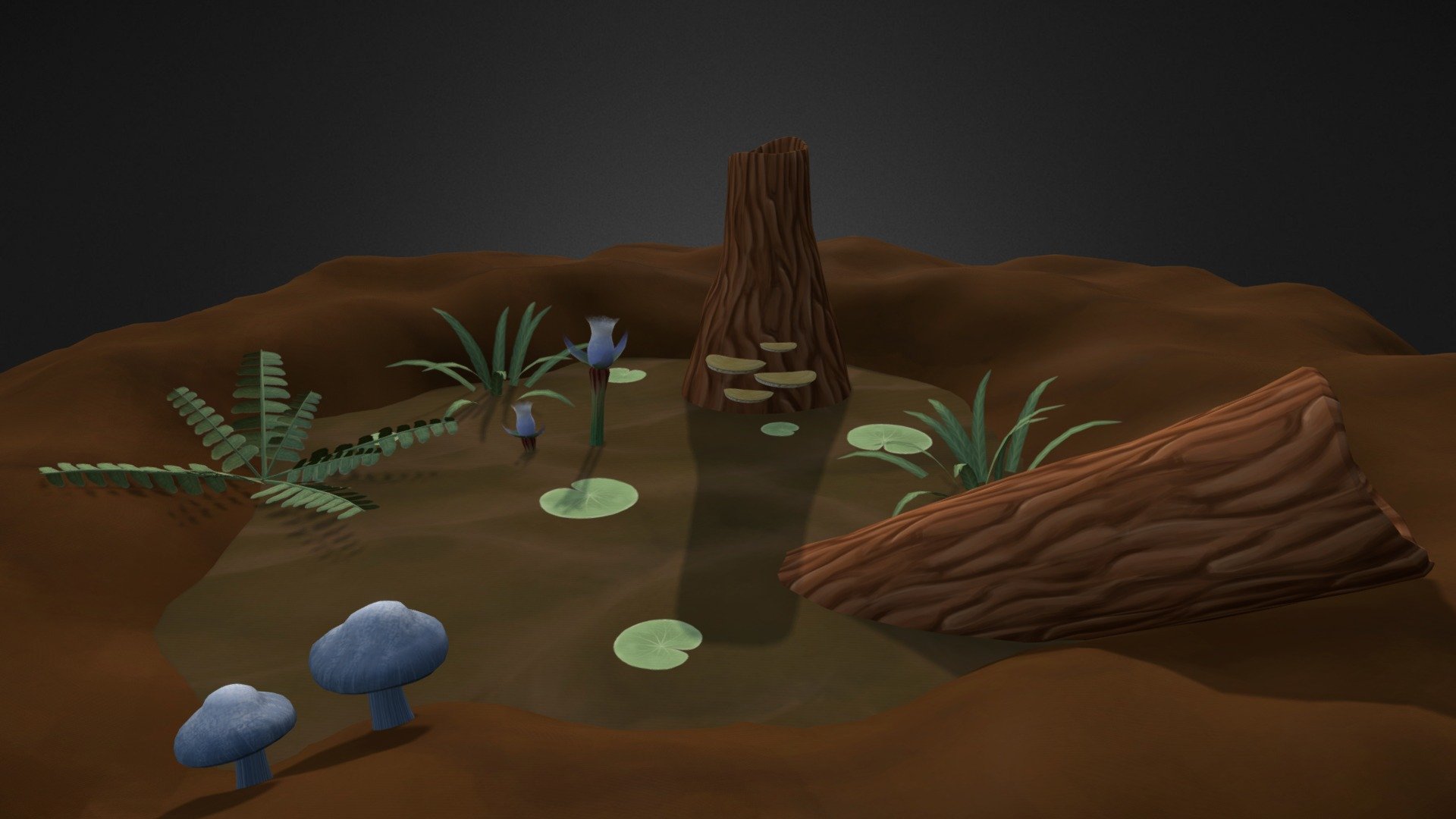 Handpainted Swamp Pond - 3D model by Kafu Dev (@kafudev) [0e80b68 ...