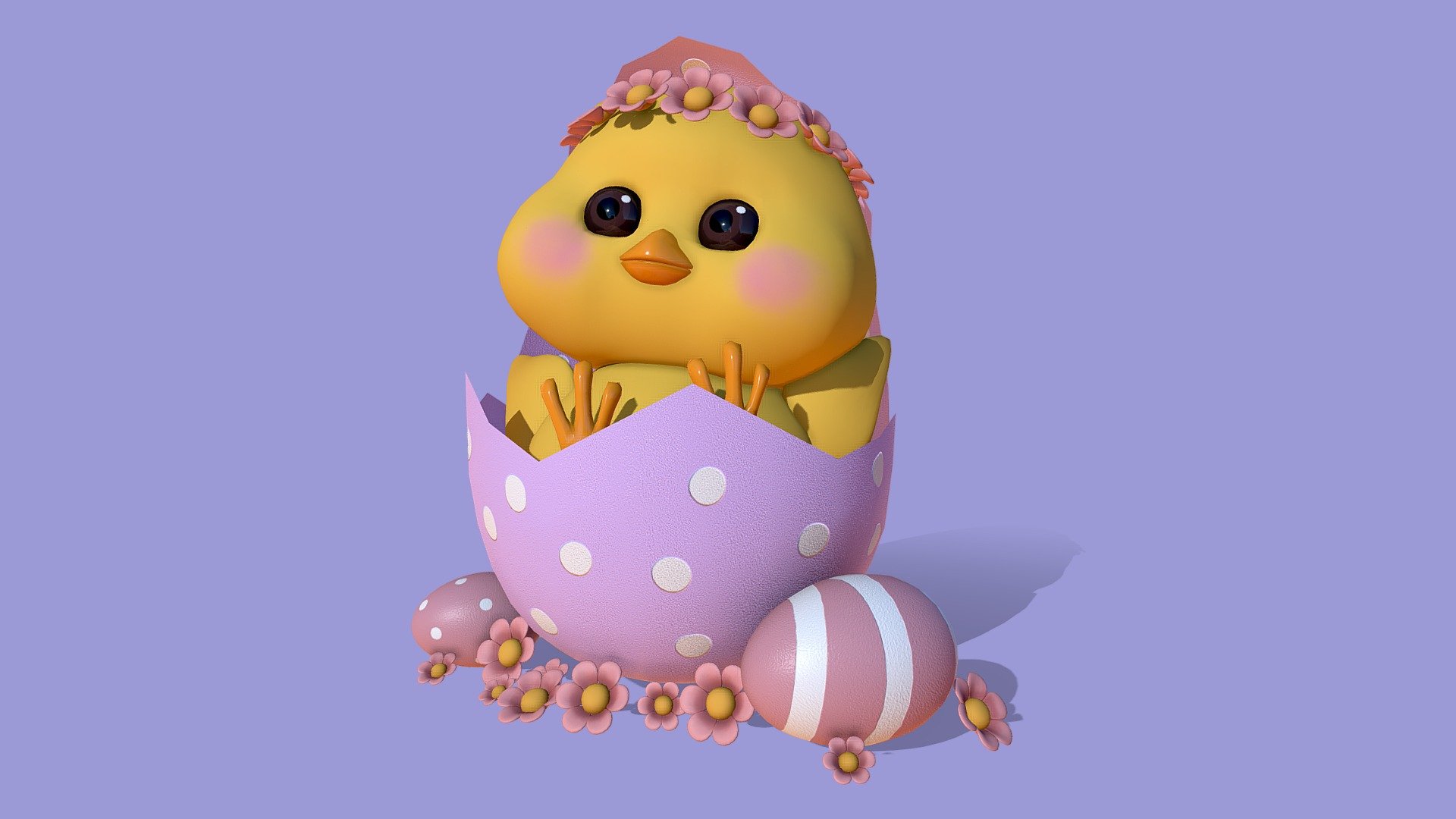 Easter Egg Hatching Chicken - Buy Royalty Free 3D model by arloopa ...