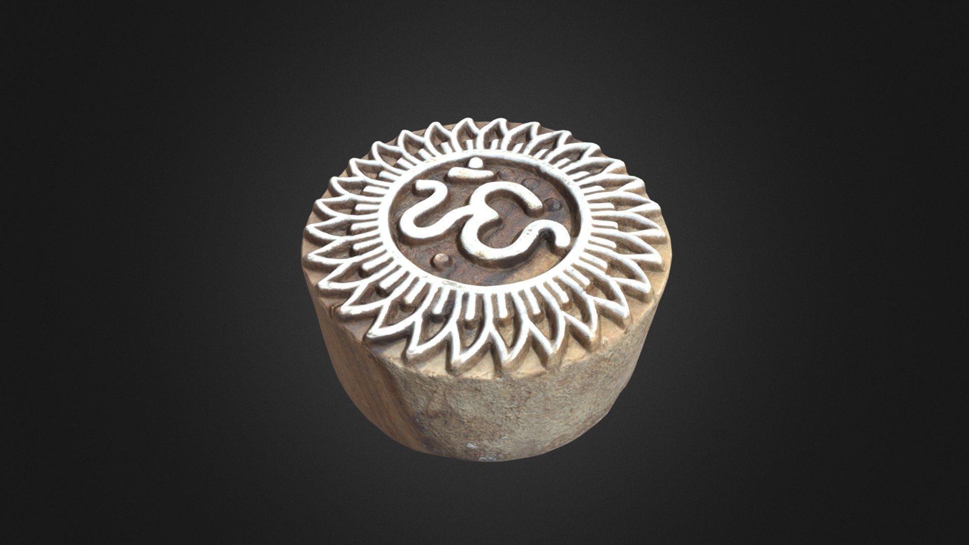 Indian wooden stamp with OM sign - 3D model by Anna Zuber (@aniazu ...