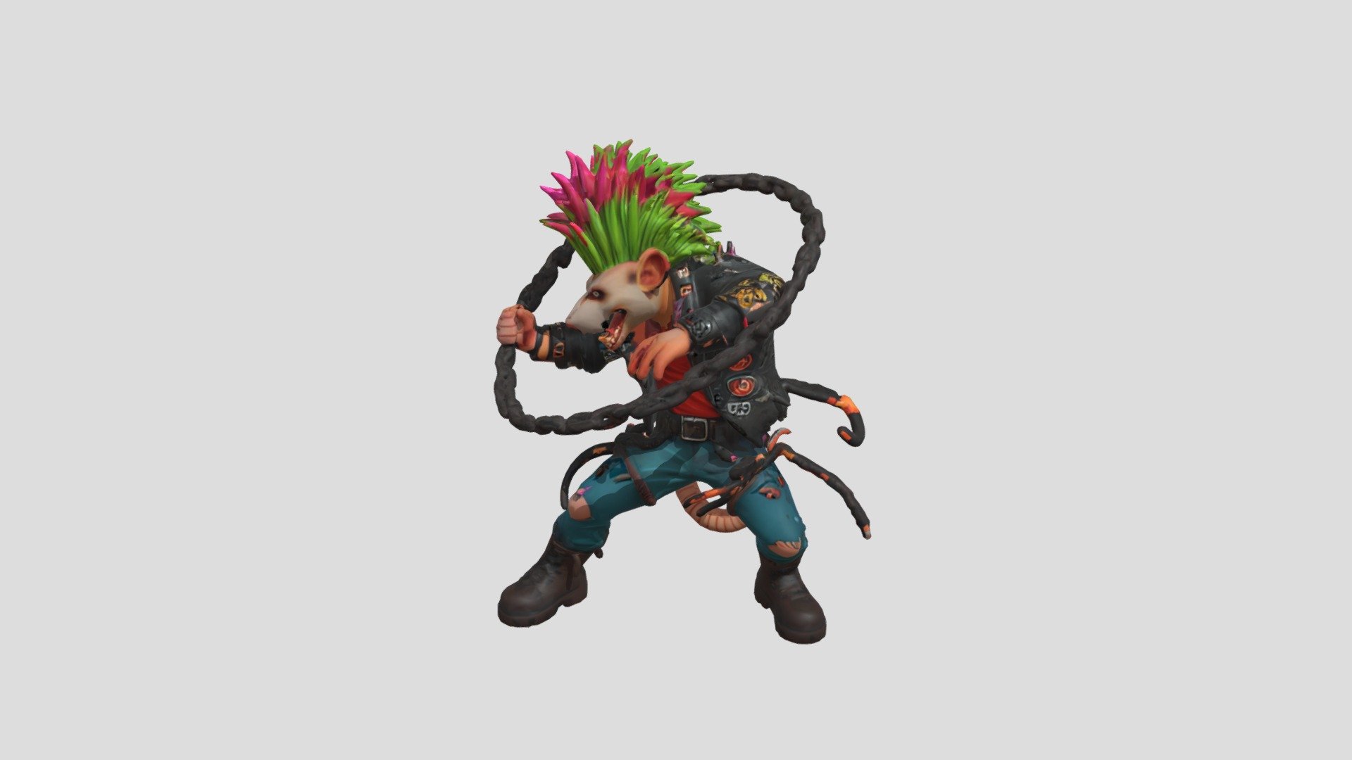 punk_hardcore_rat_character_OBJCT - Download Free 3D model by ...