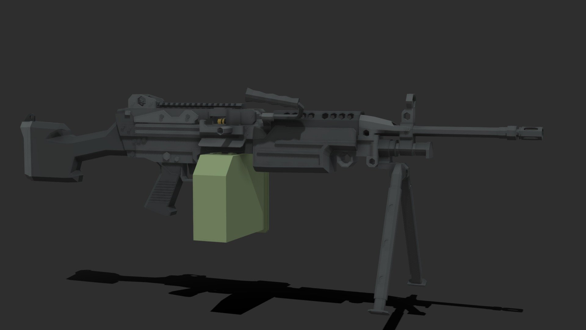 [Low Poly] M249E2 SAW - 3D model by ATAK (@FriendlyHoovy__) [0e94aa7 ...
