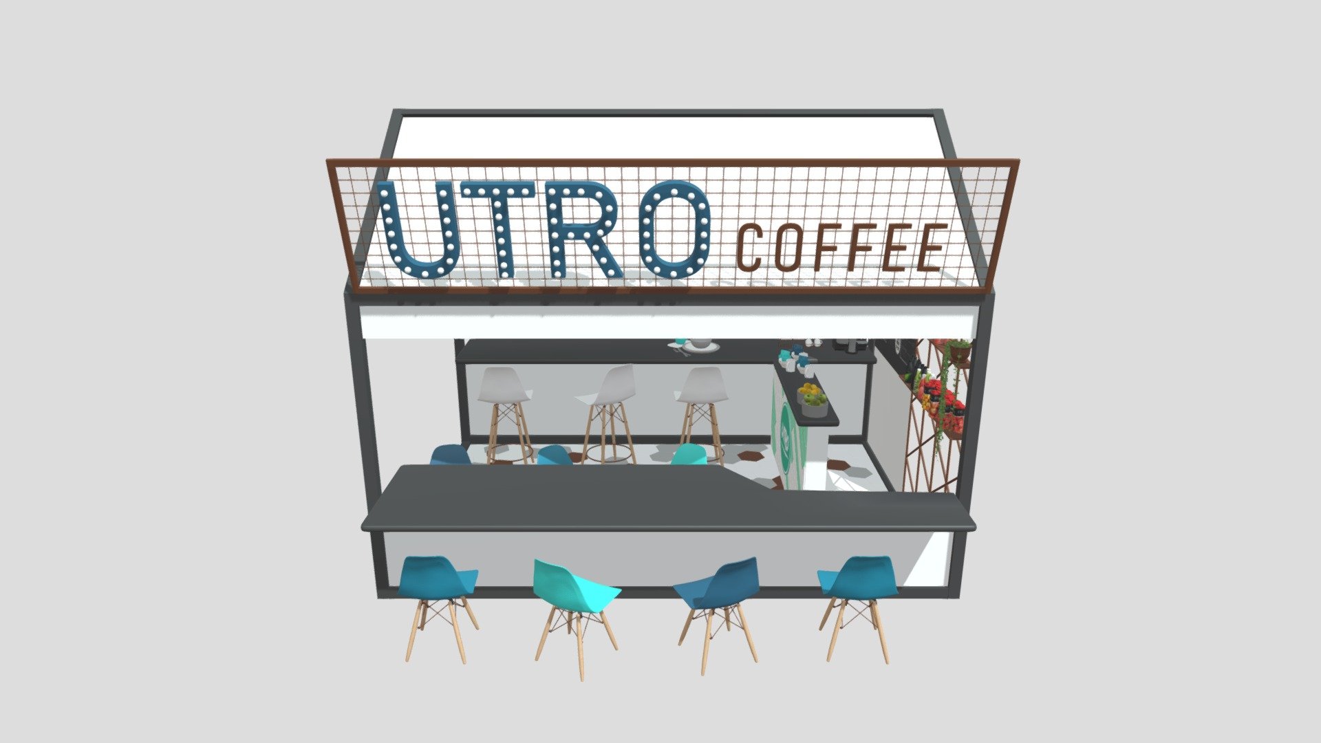 Coffee Shop - Download Free 3D model by 3Dji [0e9c5a9] - Sketchfab