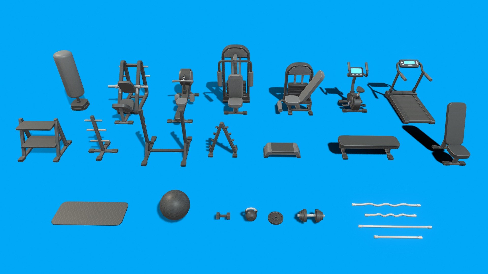 Stylized GYM Equipment - 3D model by Lokiana (@lokiana.art) [0ea58dc ...