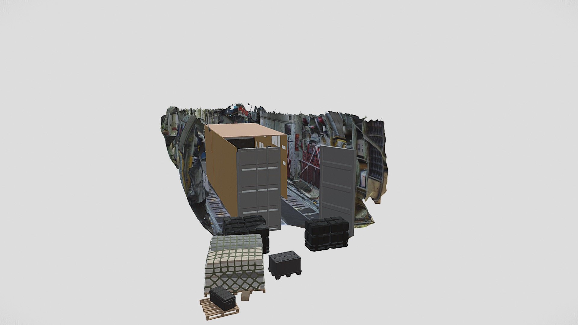 Container inside cargo plane - Download Free 3D model by coralclimb (@coralclimb1) [0ea8304 ...