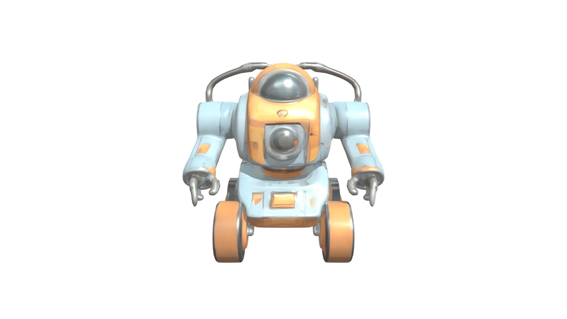 Compact wheeled robot with arm attachments - 3D model by meeww [0eaaa46 ...