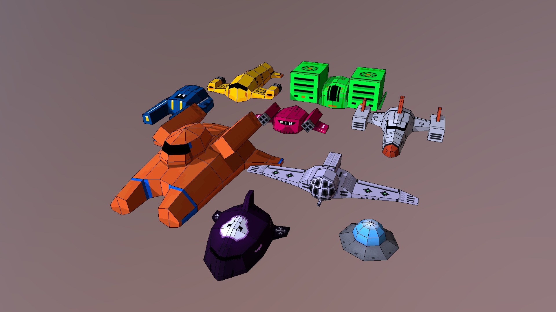 Pixel texture Spaceships - 3D model by squareanon [0eb6a13] - Sketchfab