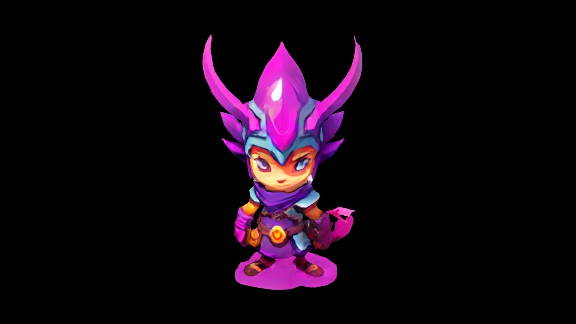A cartoon illustration of a purple-skinned chara - Download Free 3D ...