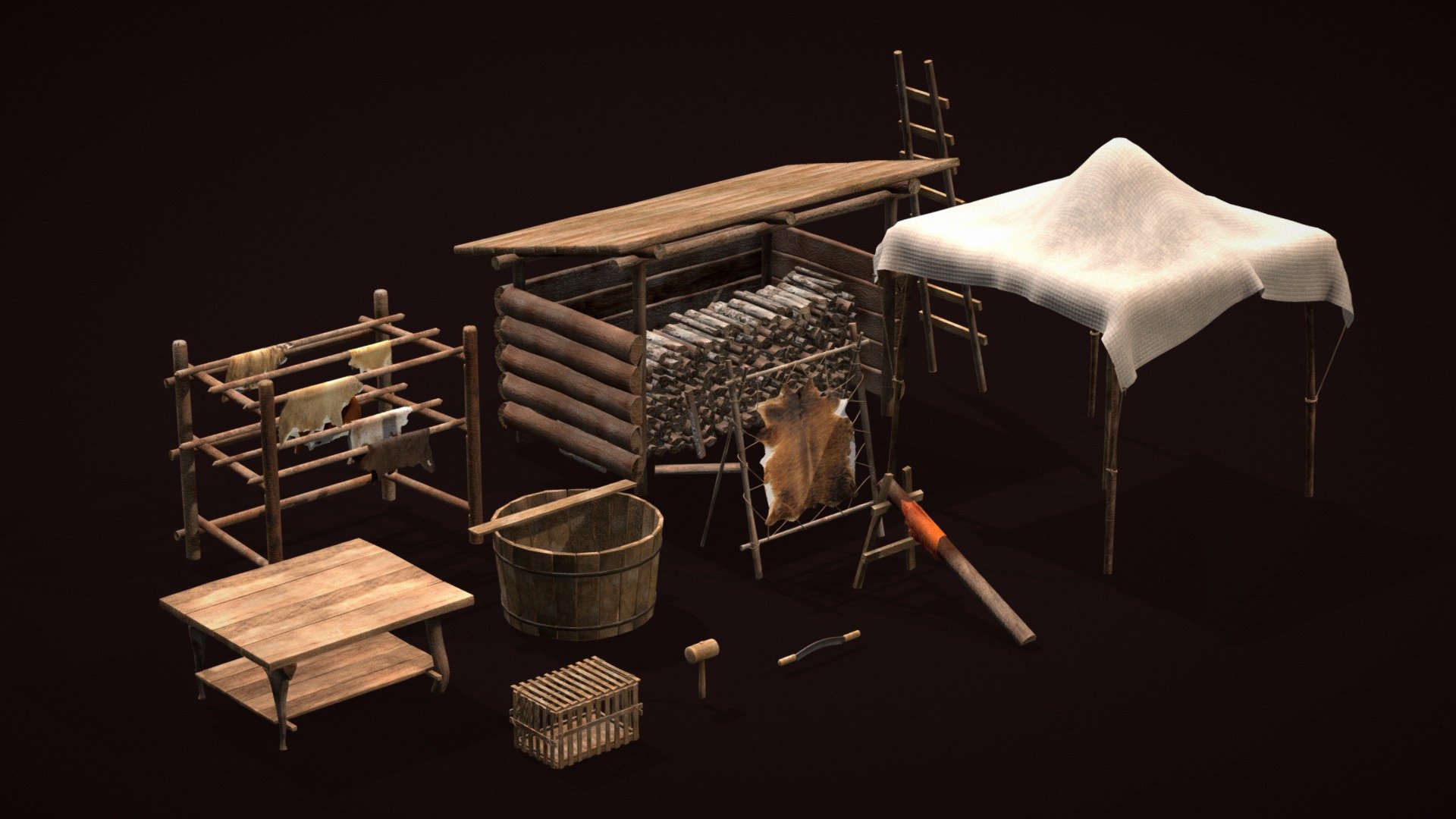Environment Medieval Props - 3D model by Alderenax [0ec06f7] - Sketchfab