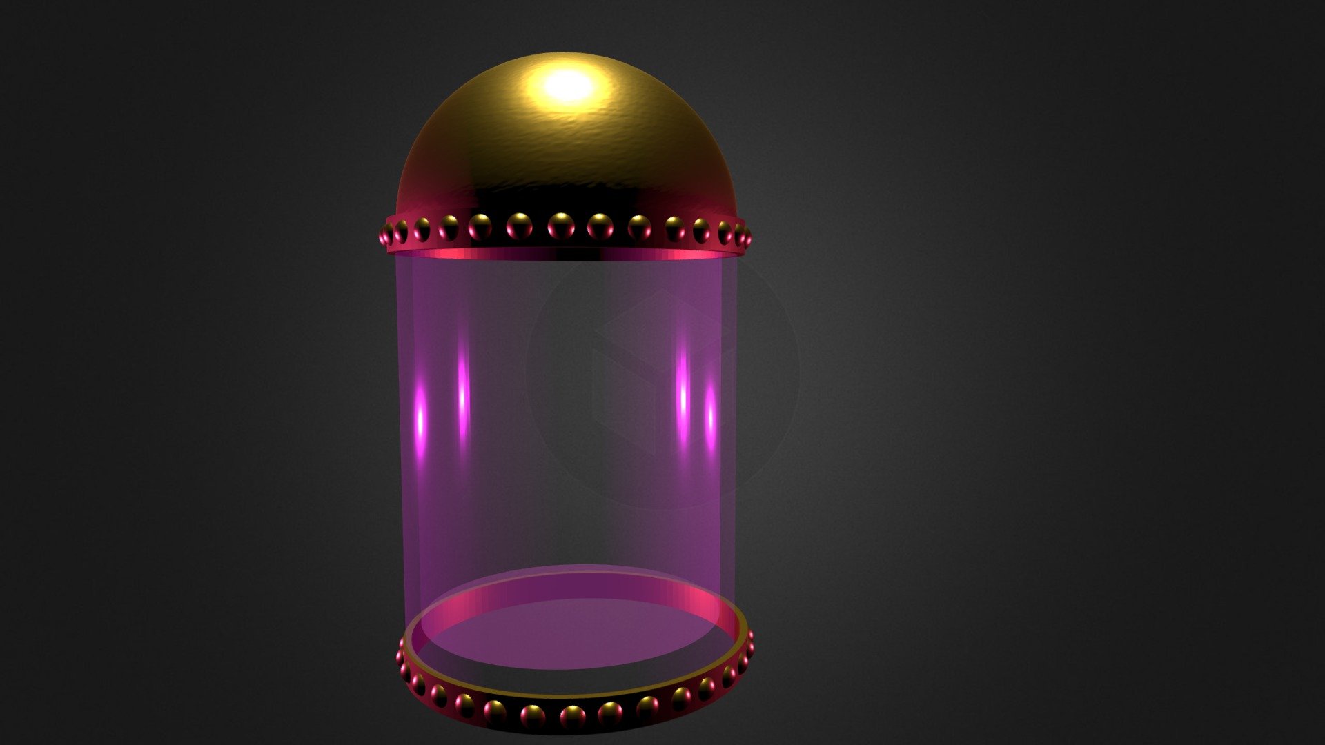 Steampunk Glass Cylinder New Brass Trim - Download Free 3D model by ...