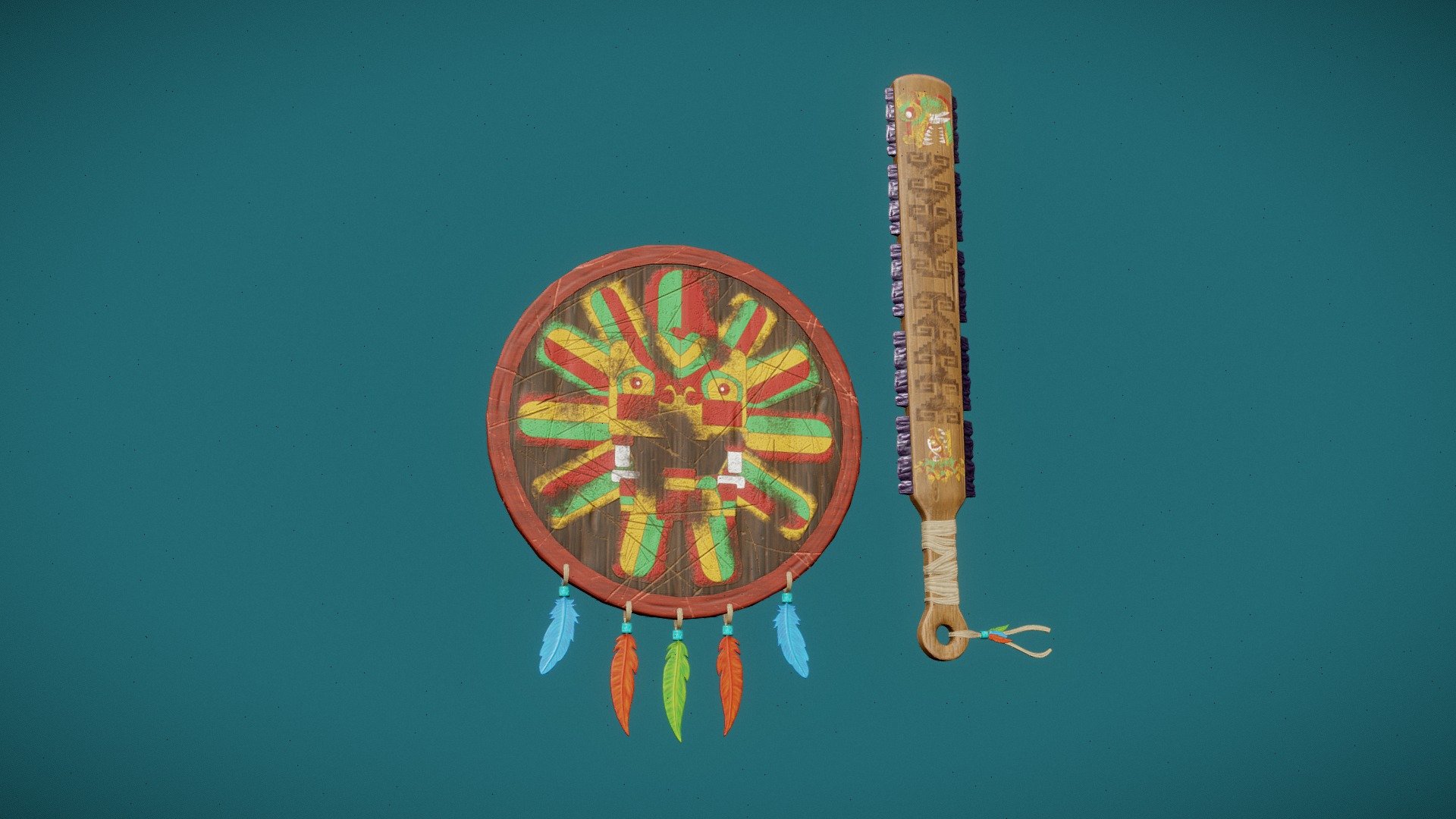 Macuahuitl stylized - 3D model by 3D Chop Art (@3dchop) [0ed28cc ...