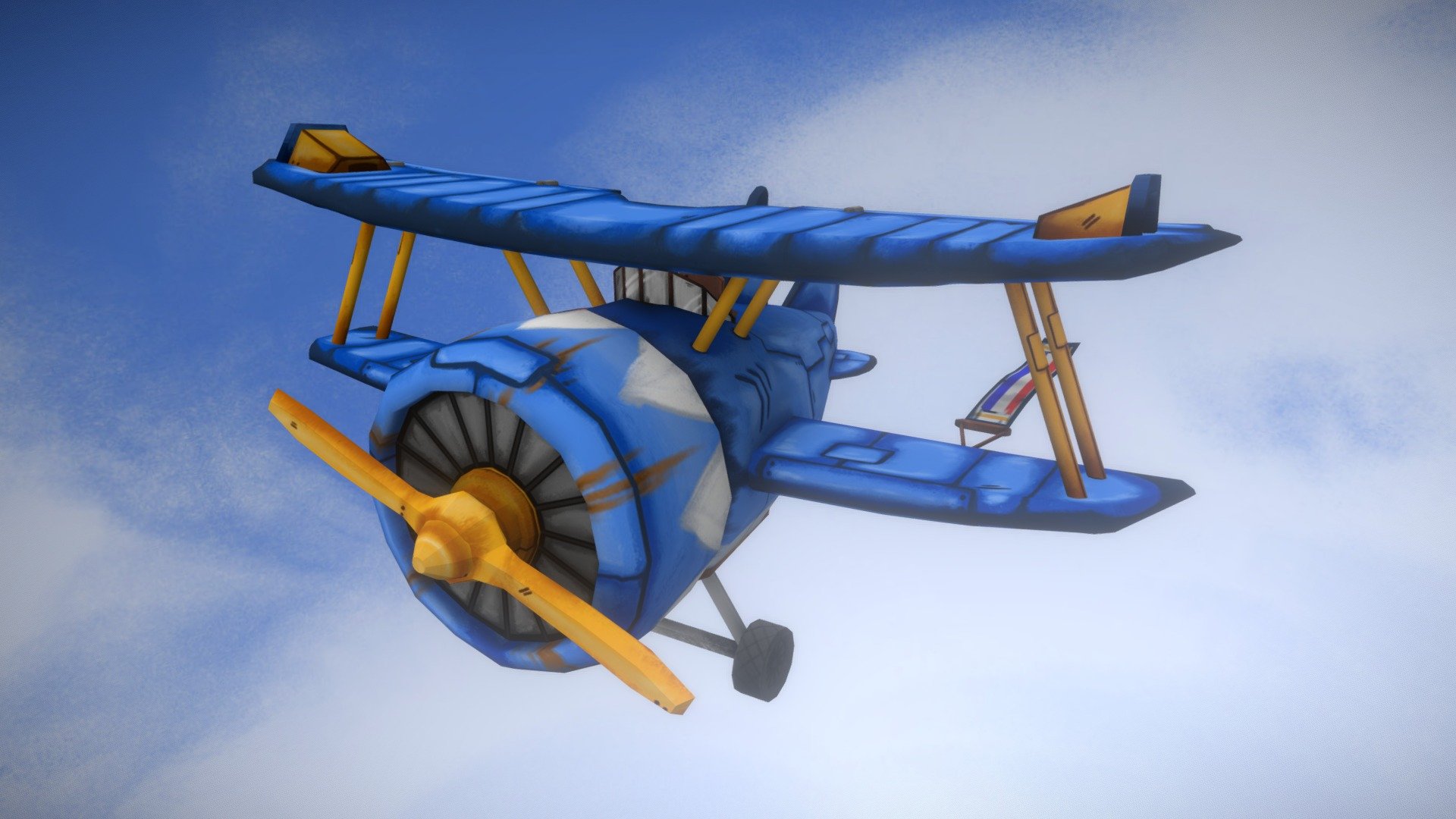Flying Circus Stylized Airplane - Game Art DAE - Download Free 3D model ...