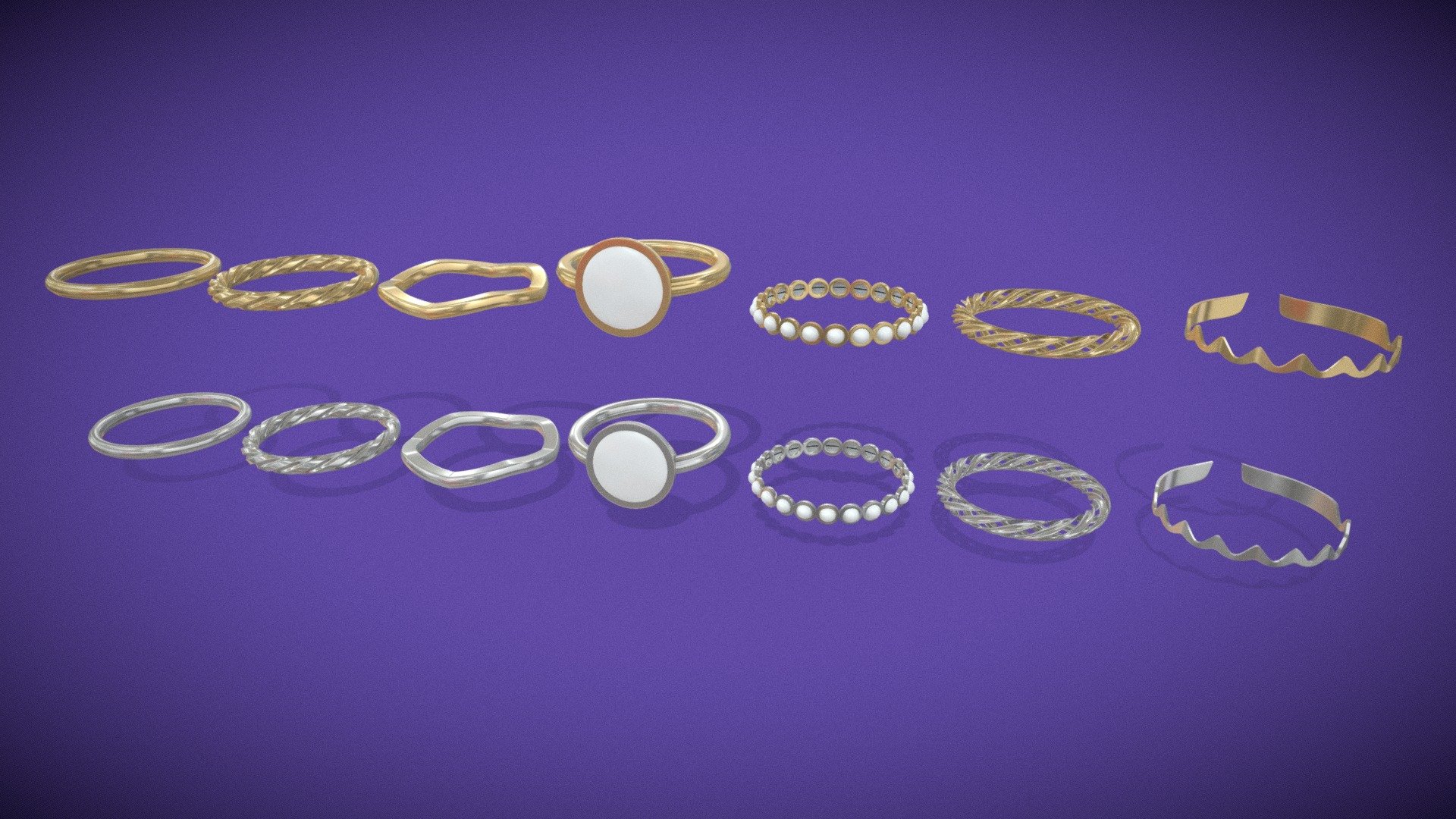 Delicate rings for woman - classic pack - Download Free 3D model by Smolastty [0ed9936] - Sketchfab