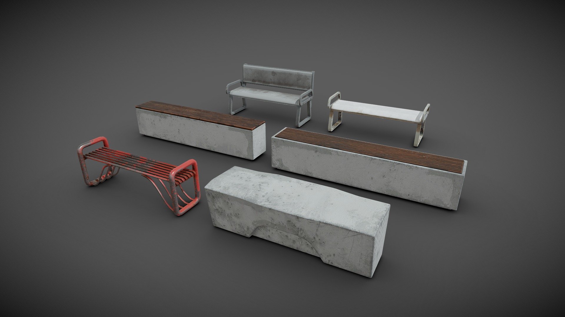 Cyberpunk Bench Pack - Buy Royalty Free 3D model by carlcapu9 [0ee46f7 ...