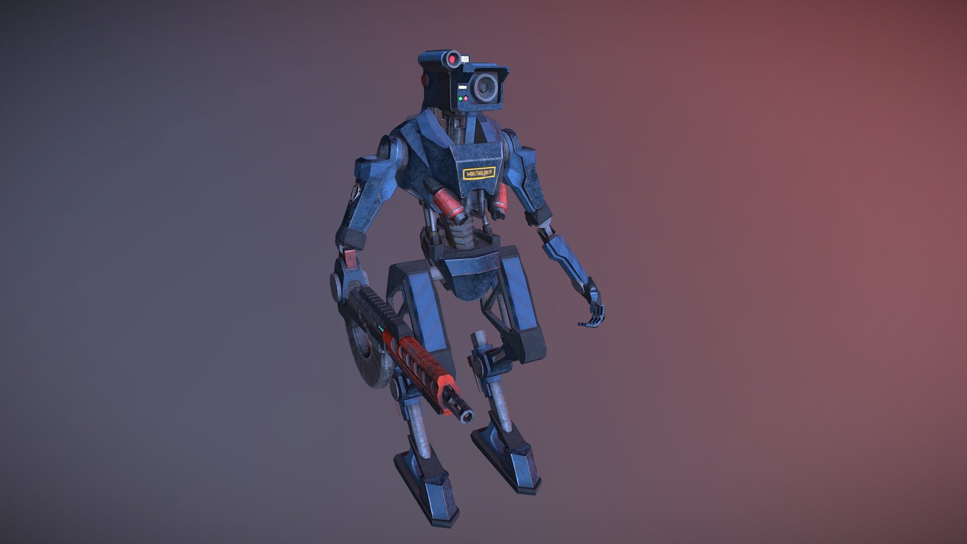 Police robot (animated) - 3D model by zaychelik [0ee8db4] - Sketchfab