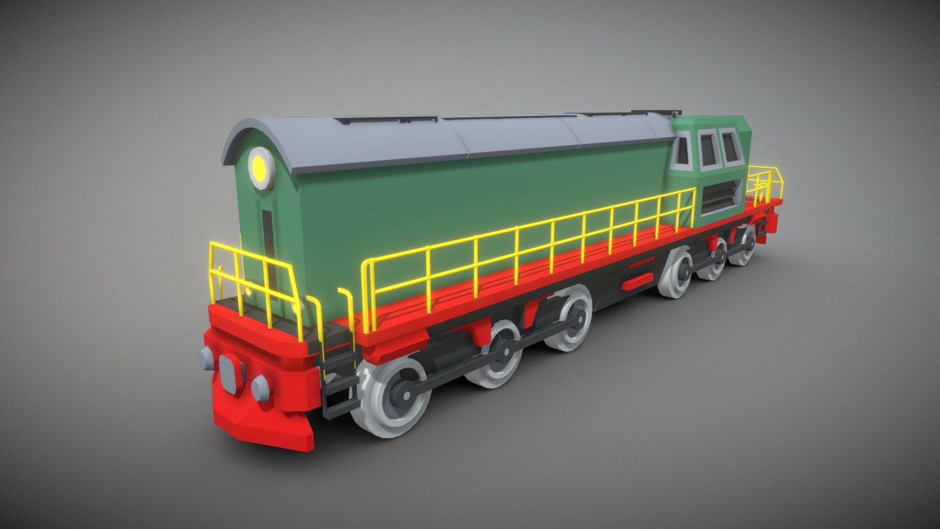 Train | Locomotive, Low-poly locomotive - Download Free 3D model by ...