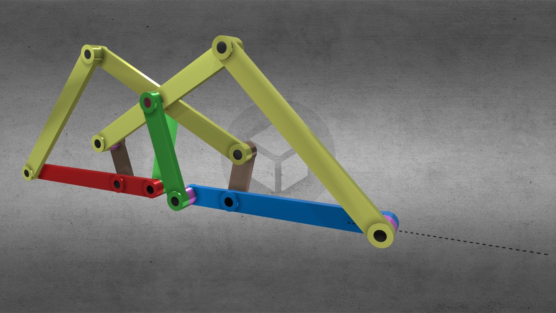 Old Linkages 3 Collinear Straight Line Bar - Download Free 3D model by ...