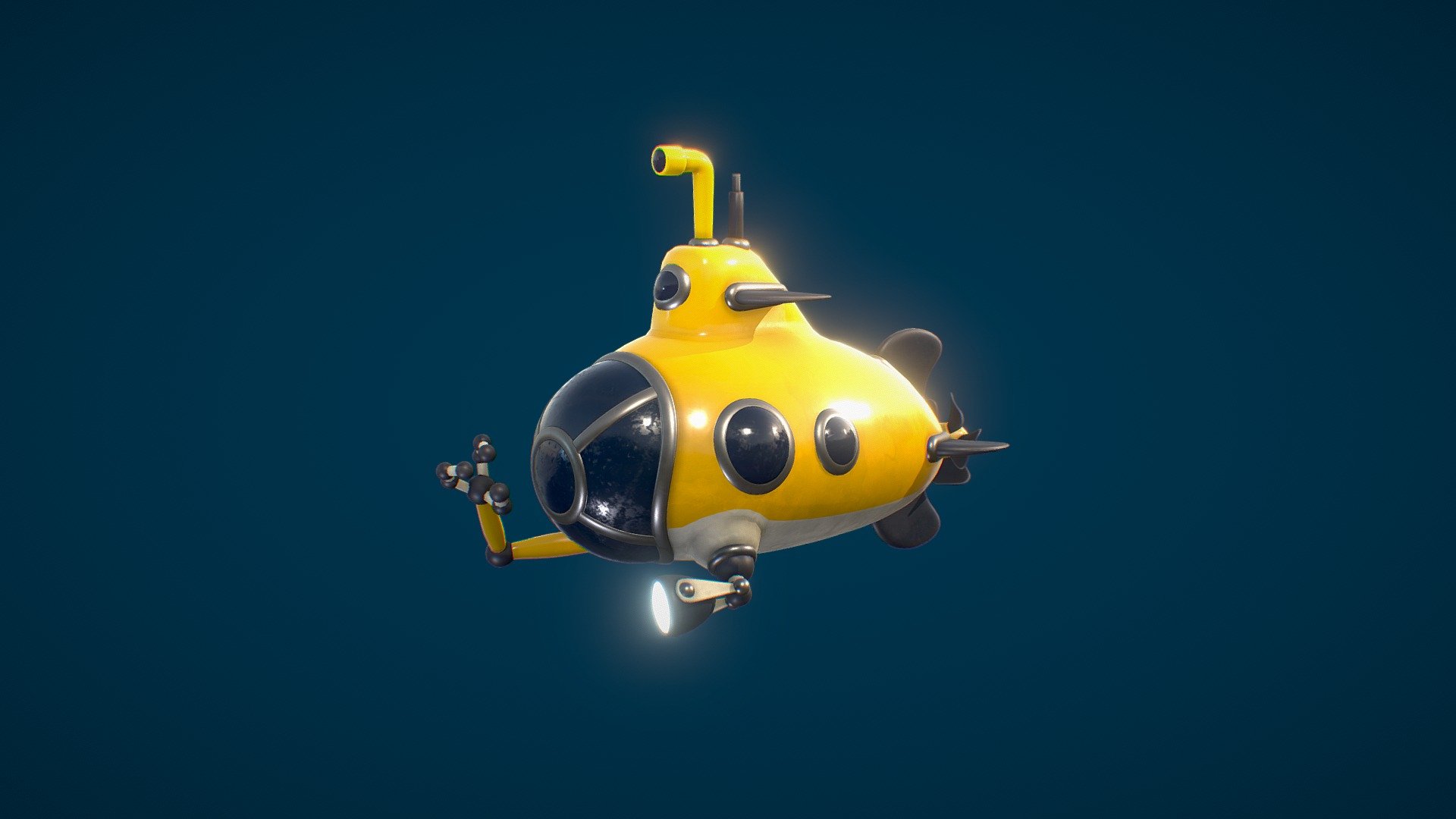 Yellow Research Submarine YRS-03 - Buy Royalty Free 3D model by Robert ...
