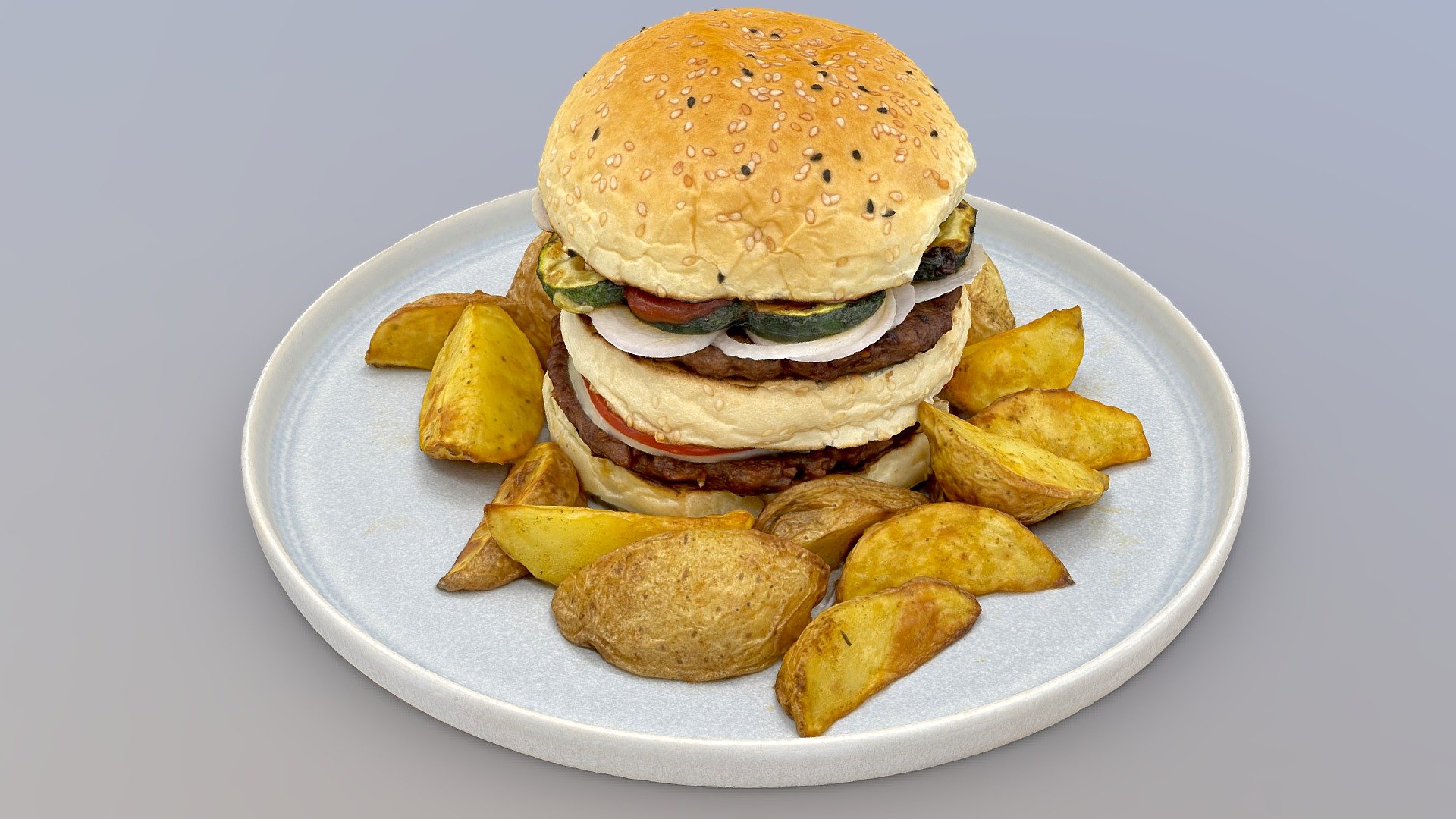 Double Beyond Meat Burger - Buy Royalty Free 3D model by Zoltanfood ...