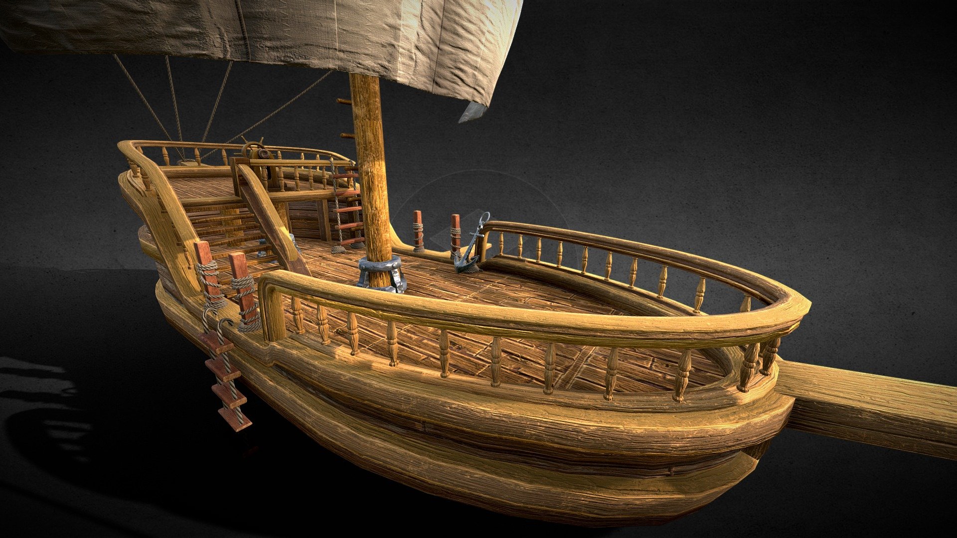 Game Ready Stylized Pirate Ship - Buy Royalty Free 3D model by ...