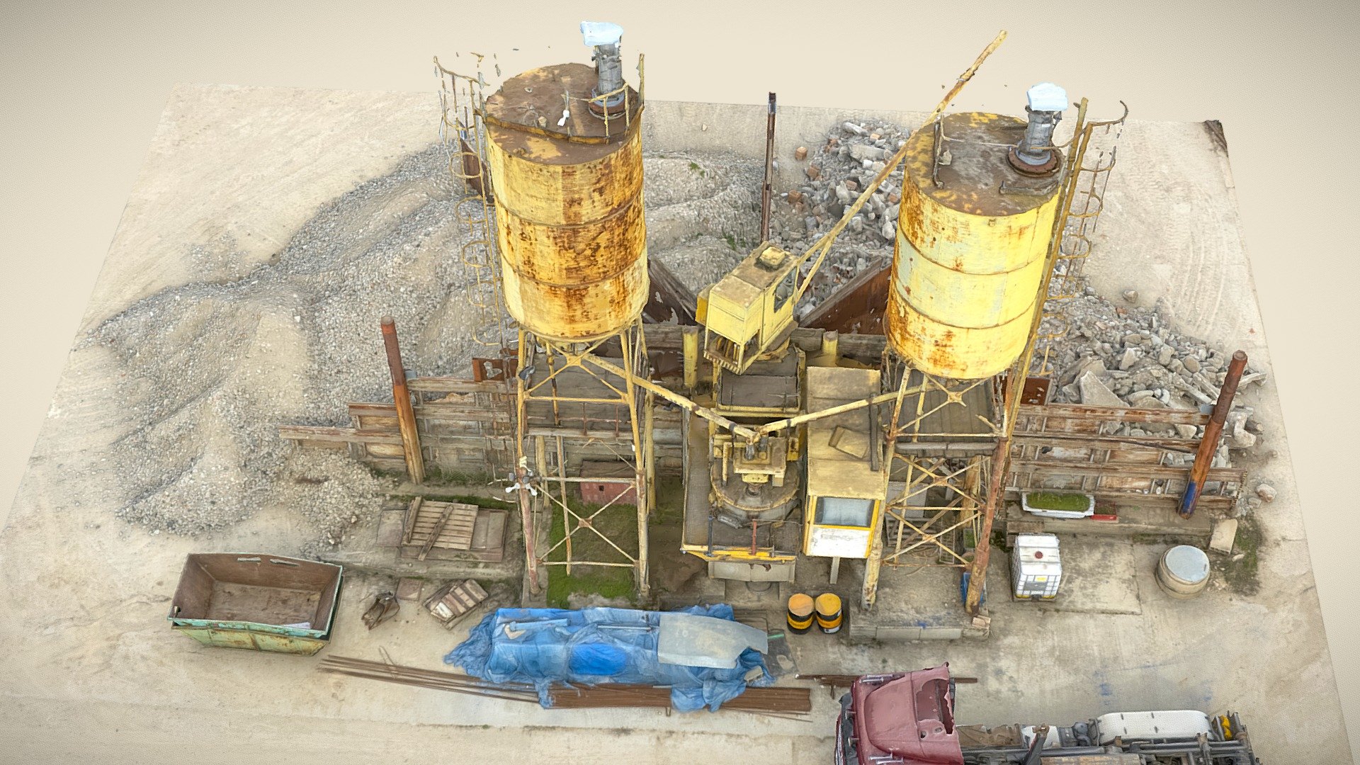 Excellent yellow decayed Concrete Plant - 3D model by Оrрндп ЯТG ...