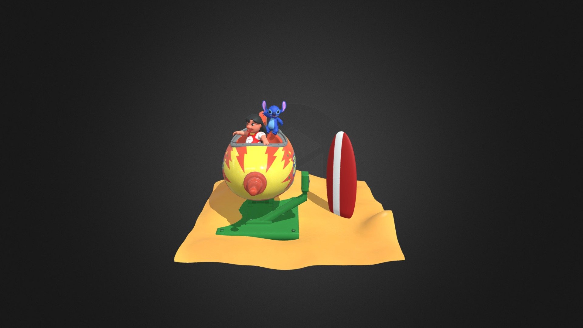 Stitch into the beach rocket - 3D model by Antoine Goudaert (@agoudaert ...