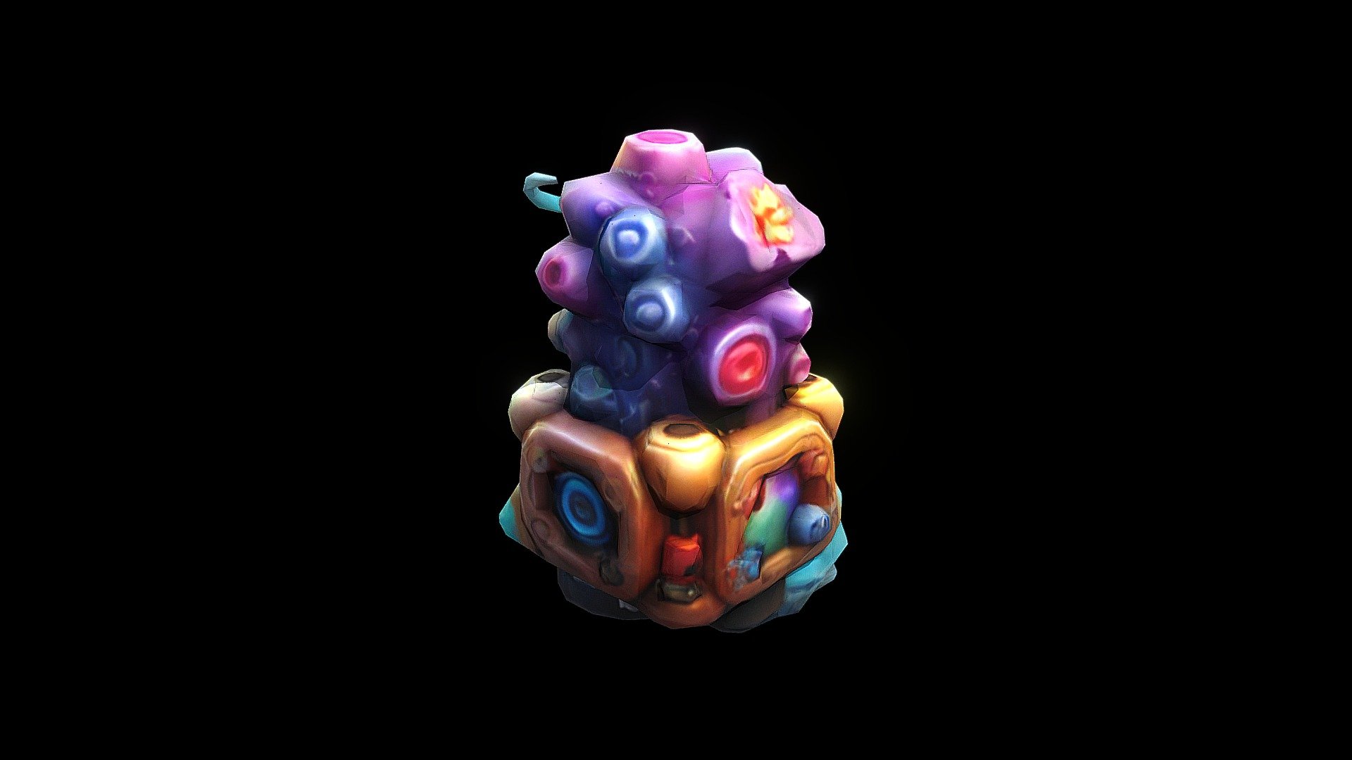 a cartoon illustration of a colorful object w - Download Free 3D model ...