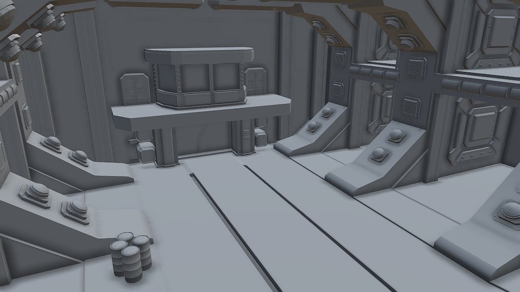 Vehicle Hangar Bay - 3D model by MPonceE [0f05079] - Sketchfab