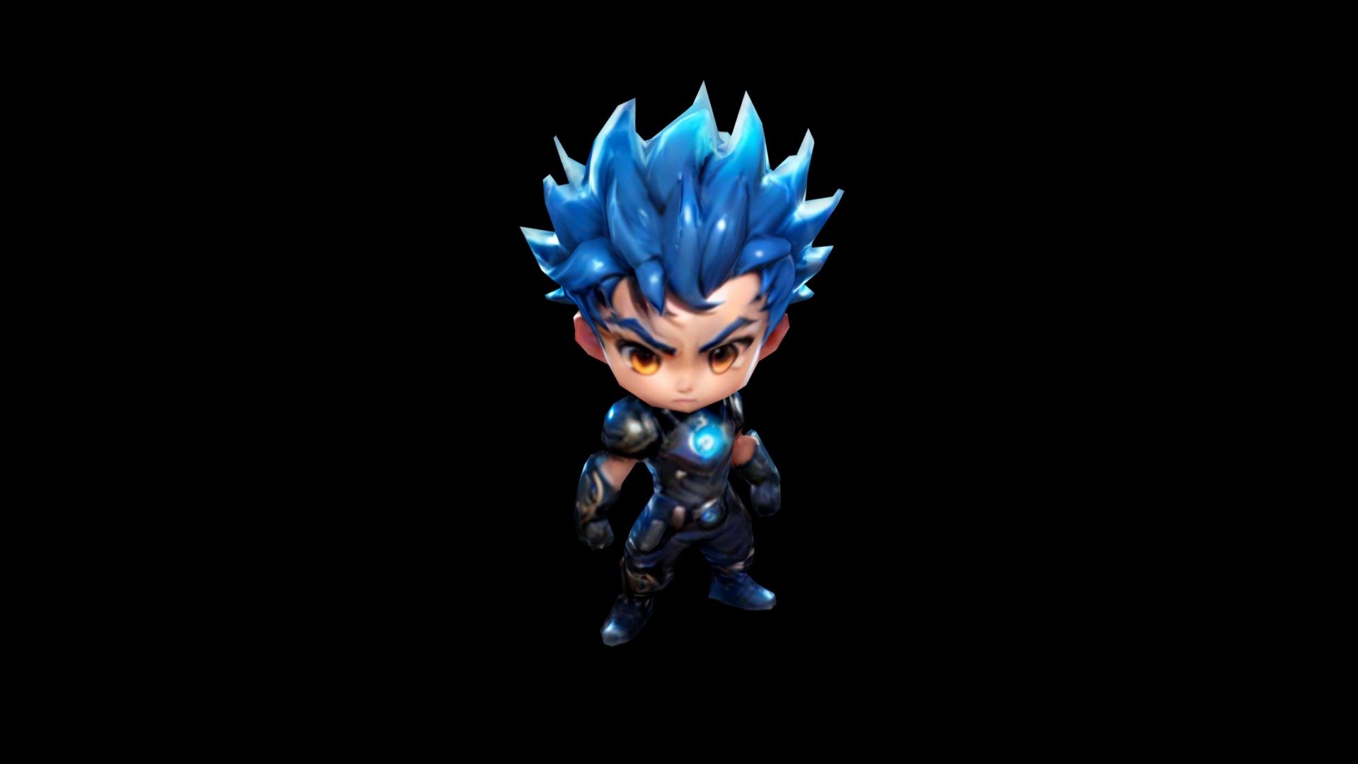 "Anime-style character A young boy with blue spi - Download Free 3D ...
