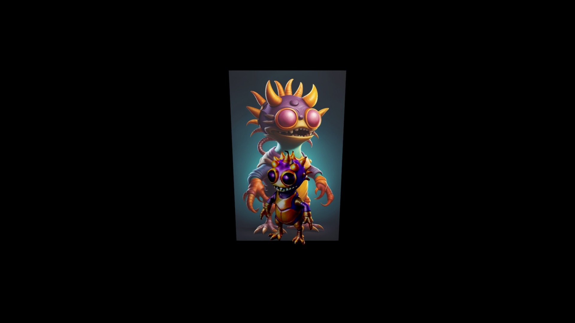 Purple and Orange Alien Creature An alien cre - Download Free 3D model ...