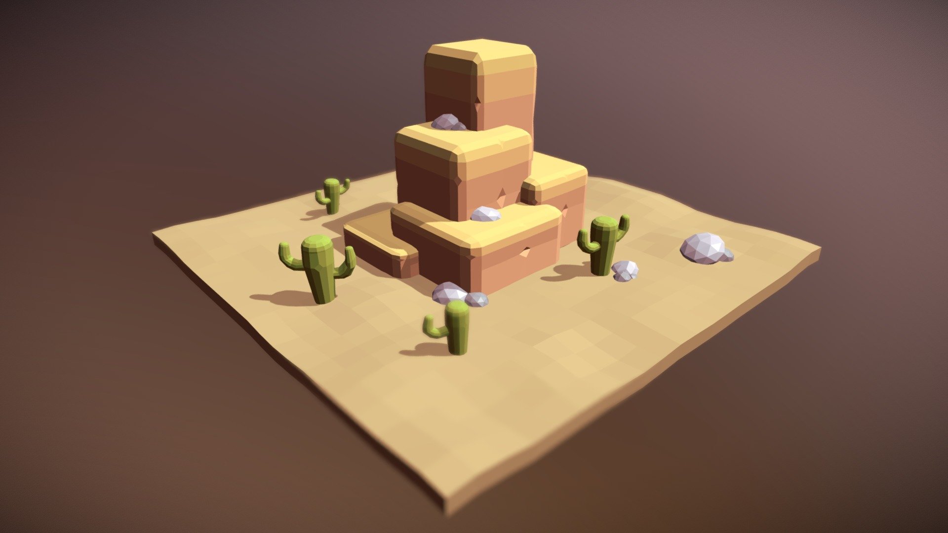 Simple Desert Scene - Download Free 3D model by rustbucket [0f15fd8 ...