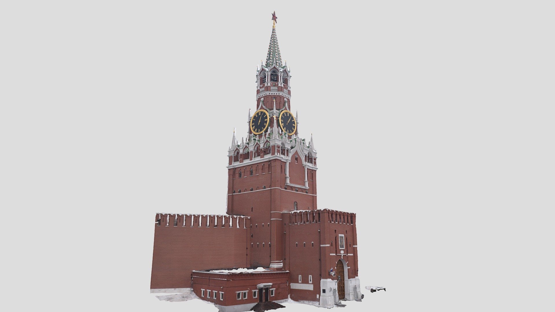 Spasskaya tower of Moscow Kremlin, Russia - 3D model by Mikhail Volkov ...