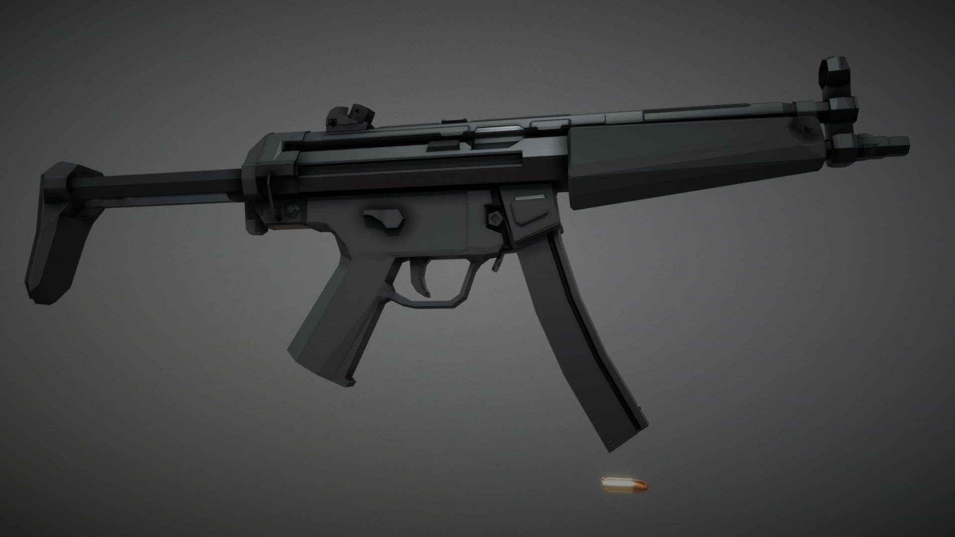 Low-Poly MP5 [remade from scratch] - Download Free 3D model by ...