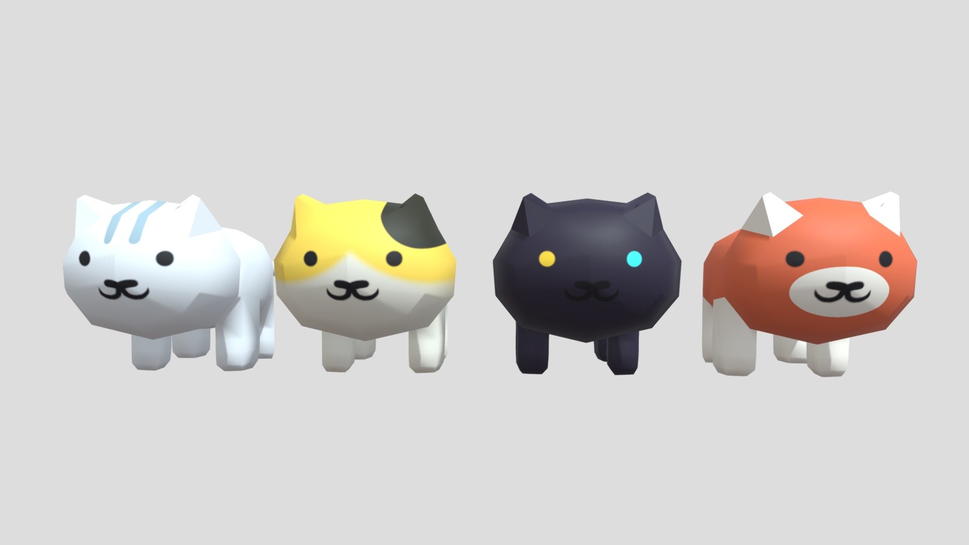 Four Neko Atsume Cats - Download Free 3D model by RavenBlox [0f1e79f ...