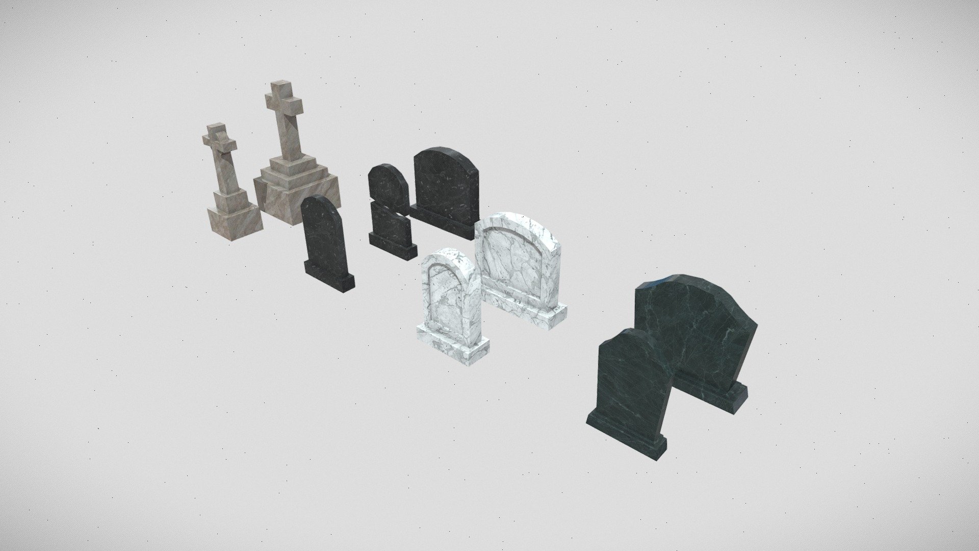 Tombstones Low Poly - Download Free 3D model by NonSmallJohn ...