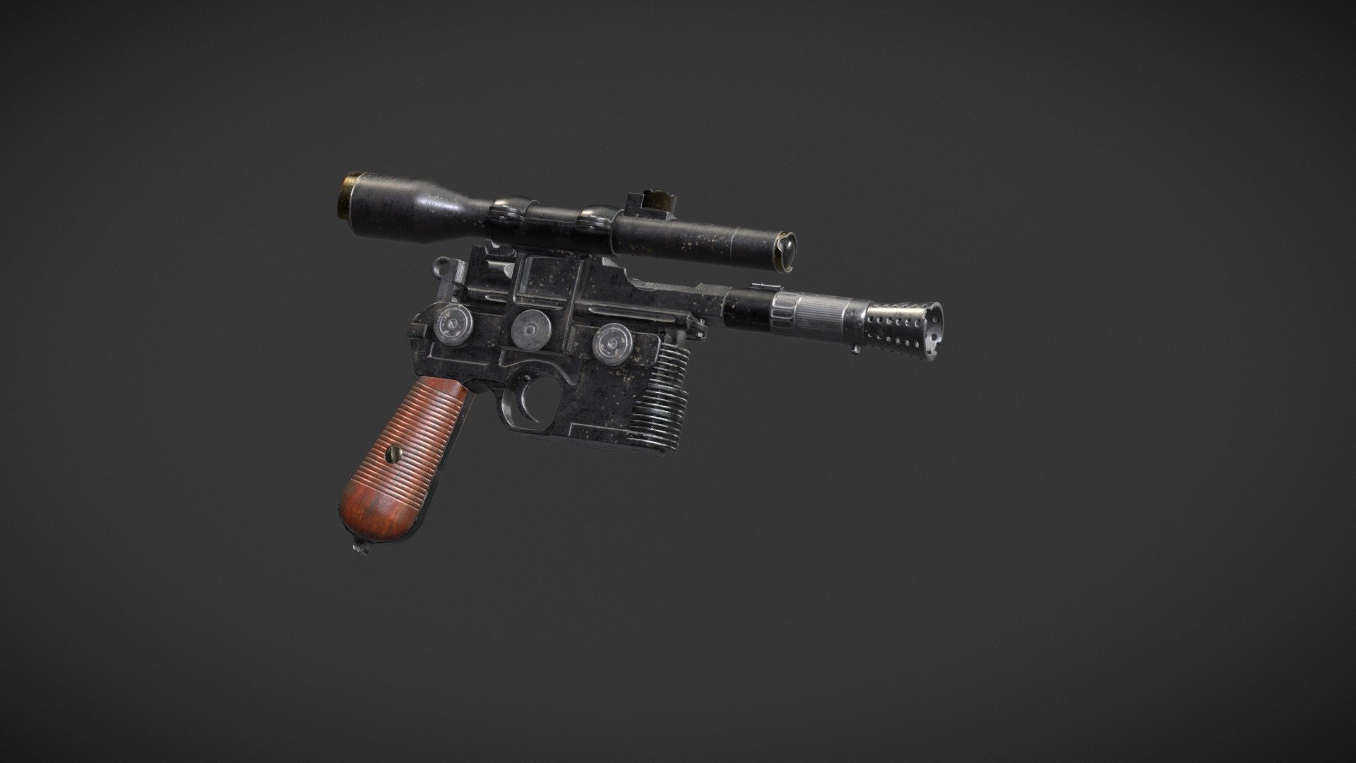 Han Solo DL - 44 Blaster - 3D model by jostoso [0f2d0fa] - Sketchfab