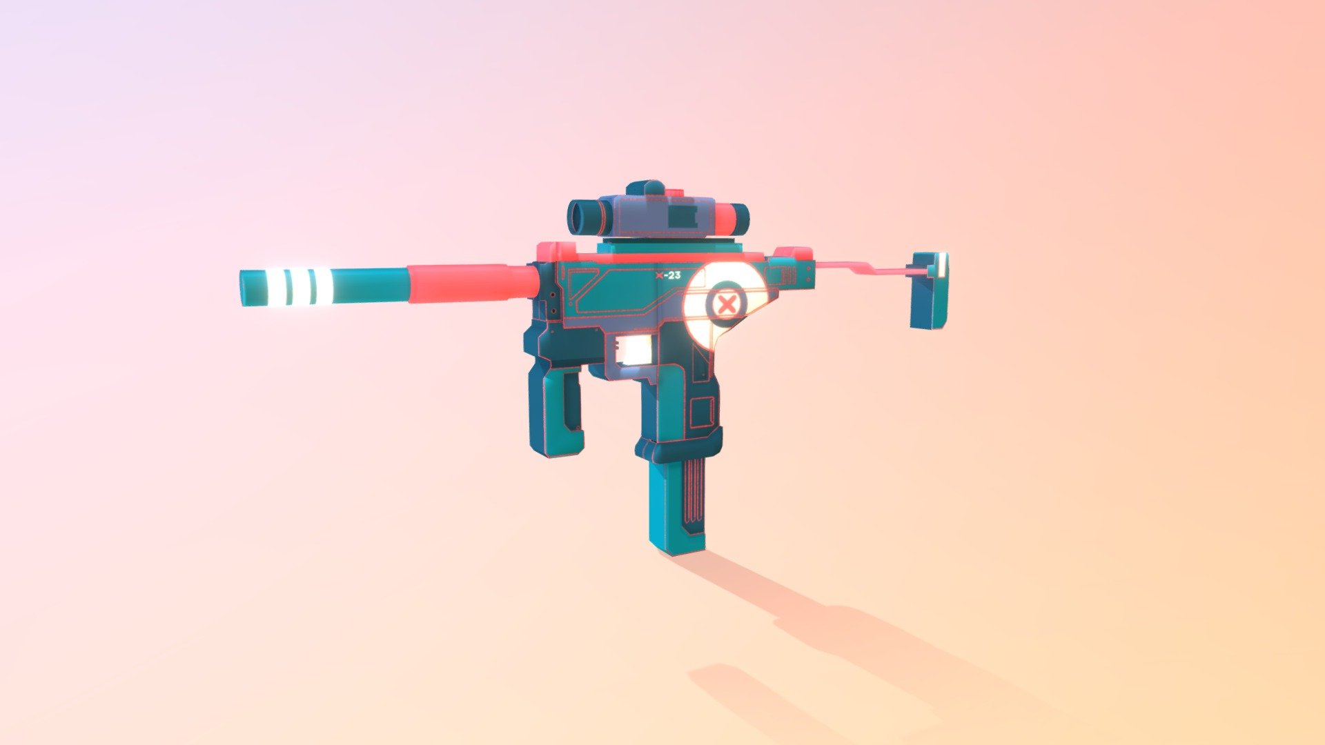 Uzi - Original 2d art by Janice Chu - 3D model by Kellar [0f2d370 ...